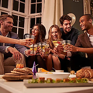 VENVENWEAVS Martini Glasses Set of 6, Hand-blown Crystal Cocktail Glasses for Espresso Martini,Cosmopolitan,Manhattan,Gimlet,Home Bar,Cocktail Party,Stemless Martini Glassware Gift Set