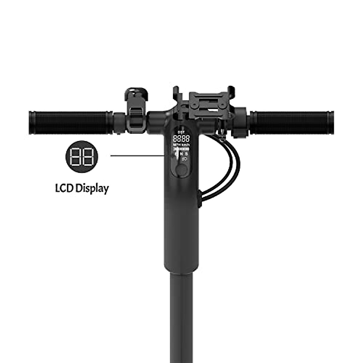 Jetson Eris Adult Electric Scooter - Includes Easy Folding Mechanism, LCD Display, Integrated Phone Holder, Reach Speeds up to 14 MPH, Range of up to 12 Miles, Ages 12+, Black, JERIS-BLK