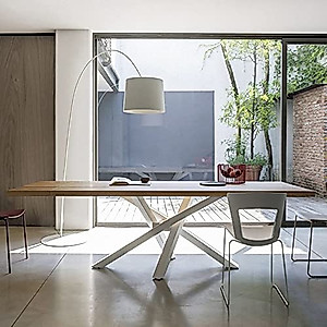 BAYCHEER Rectangle Pedestal Luxury Dining Table Solid Wood Fixed Table for Home - Black 47.2" L x 23.6" W x 29.5" H (Table Only)