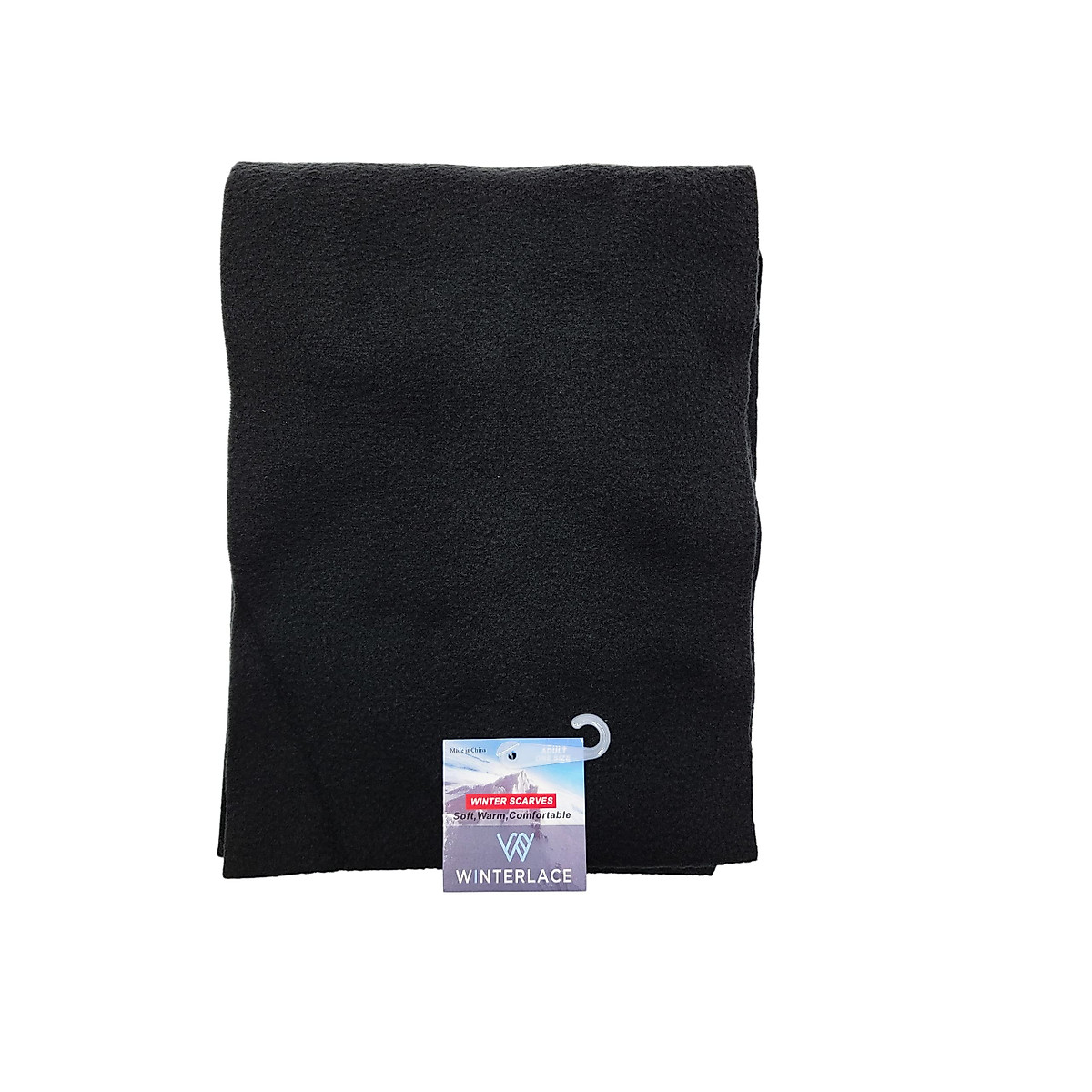 48 Pack Winter Scarves, Warm Winter Fleece Scarf Bulk Wholesale Donation Unisex Men Women (Black)