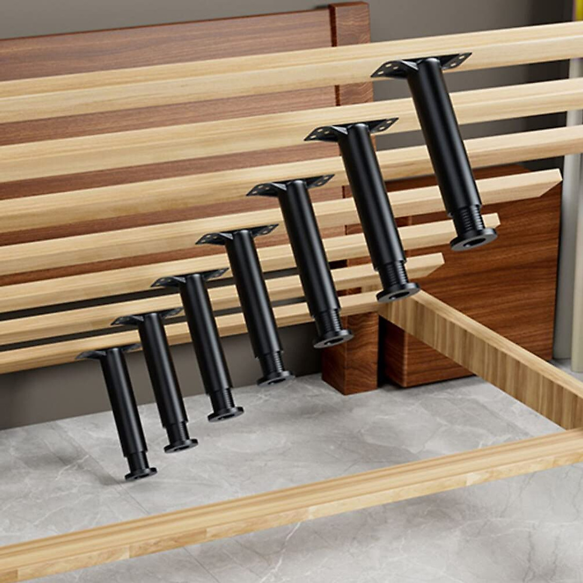 Luxshiny 2pcs Bed Support Frame Bed Support Legs Bed Frame Support Legs Wooden Bed Frame Bed Feet Bed Center Support Leg Bed Legs Bed Center Frame Feet Risers Sofa Replace