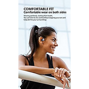 HUYEOOGO Bone Conduction Headphones with MP3 Player, and Bluetooth 5.2, Ideal for Swimming, Running, Cycling, and Gym Workouts. Black Headphones with Microphoneopen Ear Headphones