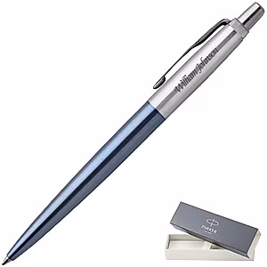 Dayspring Pens Parker Personalized Jotter Gel Pen. Custom Engraved (Waterloo Blue)