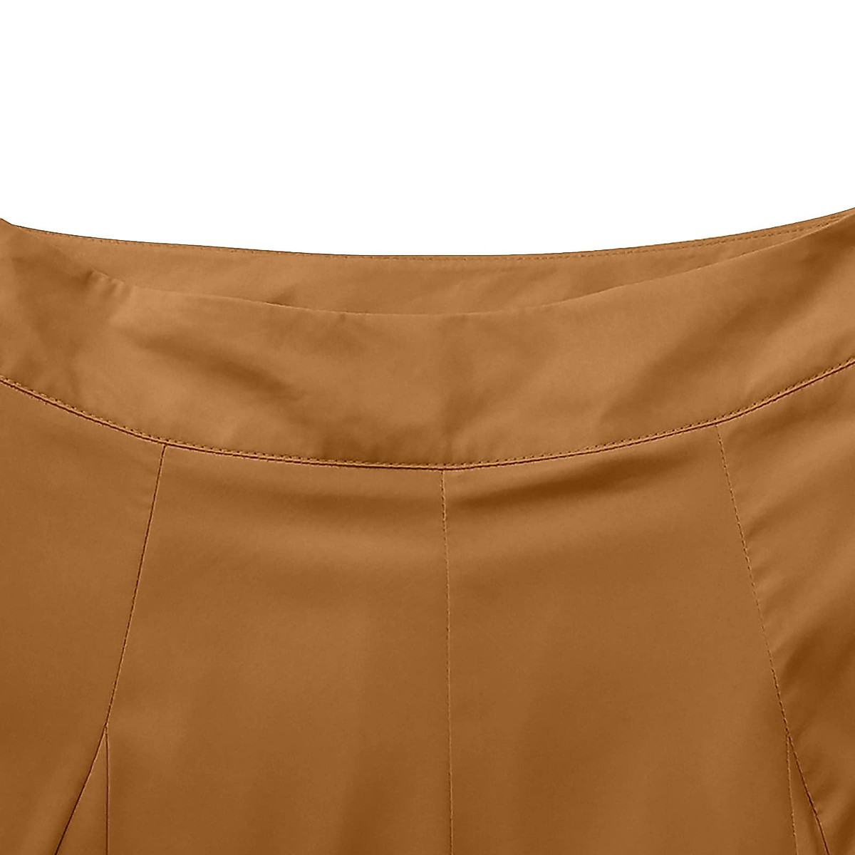 DOLKFU Flowy Pants Women High Waist Casual Pants Lightweight Straight Wide Leg Pants Trendy Comfortable Loose Trousers Brown 5XL