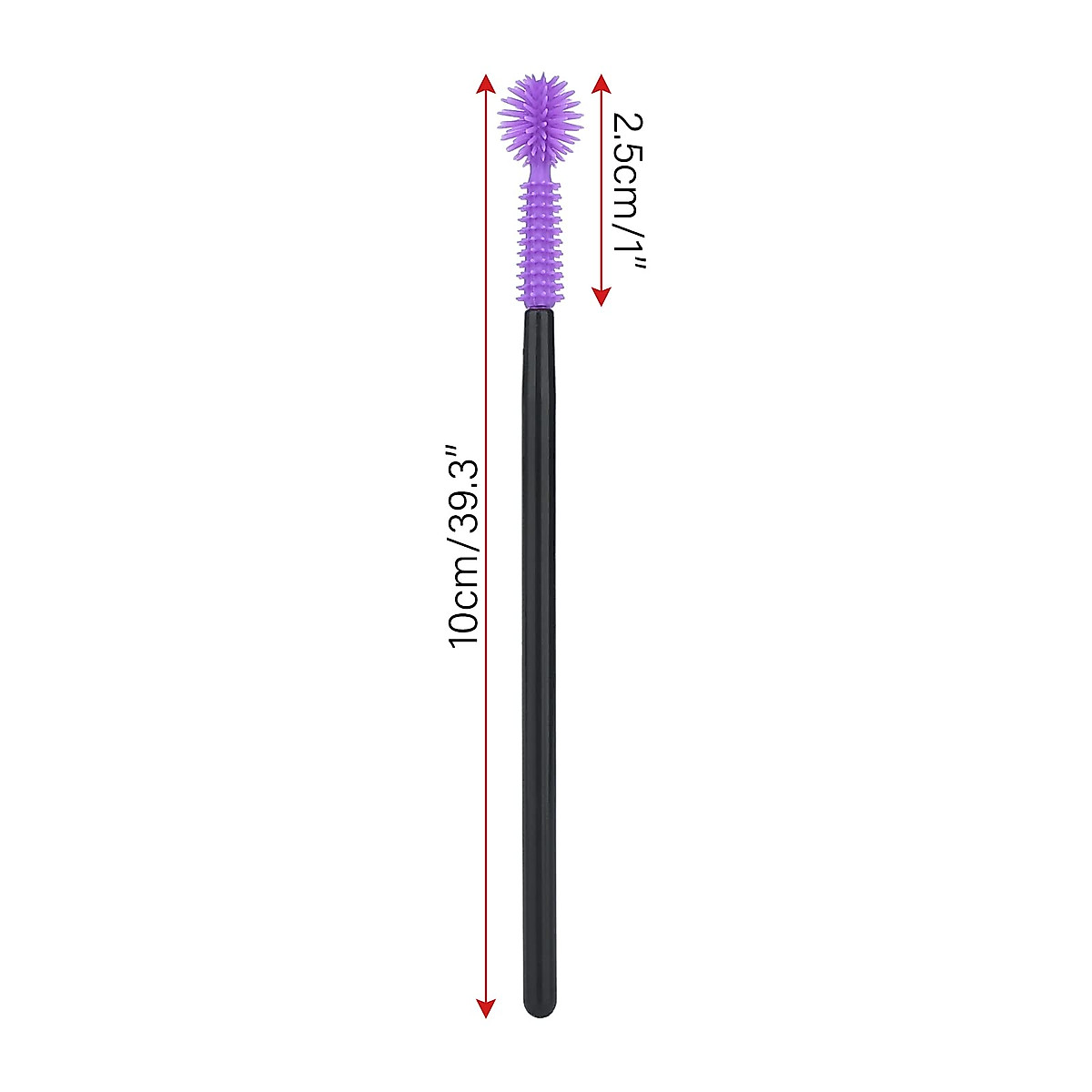 G2PLUS 50PCS Silicone Eyelash Brushes, Disposable Mascara Wands, Adjustable Ball- Shape Eyelash Spoolies, Eyebrow Brushes for Eyelash Extension and Eyebrow (Purple)