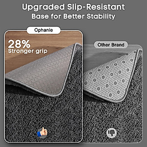 Ophanie 3x5 Rug, Bedside Preppy Dorm Area Rug, College Essentials Non Slip Grey Small Carpets for Bedroom, Anti Slip Fluffy Gray Living Room Rugs Home Decor Aesthetic, Nursery