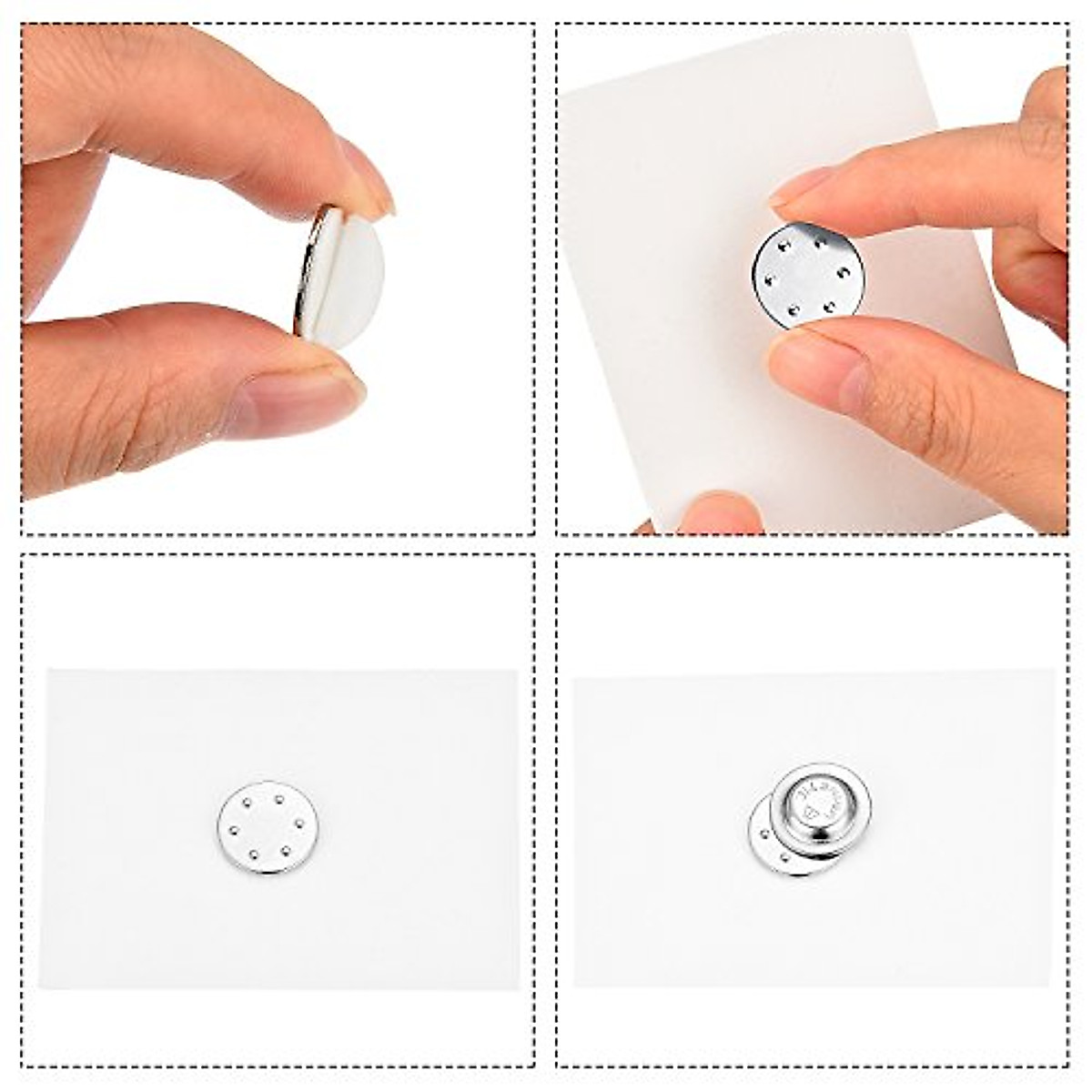 24 Pieces Magnetic Name Badge Round Adhesive Name Tag Holders with Plastic Storage Box for Name and Circle Badges (Diameter of 2 cm/ 0.79 inch)