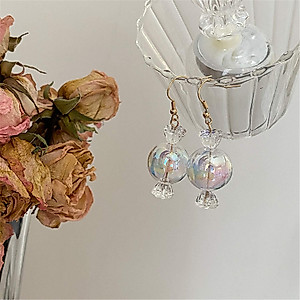 ANDPAI Funny Cute Colorful Sweet Glass Candy Dangle Drop Earrings Creative Chic Personalized Simulation Food Earrings for Women Statement Jewelry Gifts (Colorful)