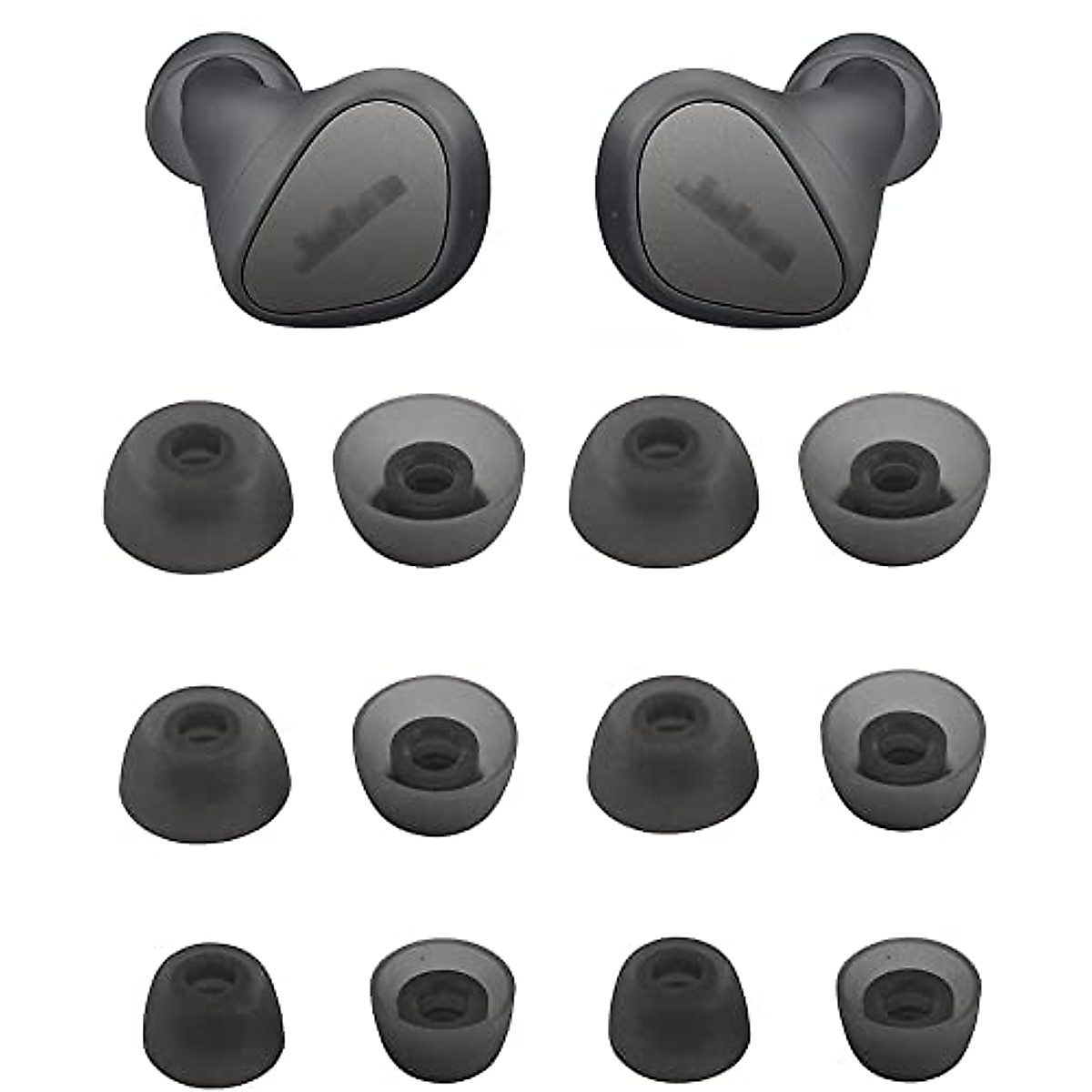 ALXCD Ear Tips Compatible with Jabra Elite 7 Pro Elite 7 Active Earbuds, S/M/L 3 Sizes 6 Pairs Soft Silicone Earbud Tips Eartips, Compatible with Jabra Elite 7 Active Elite 7 Pro, Gray S/M/L