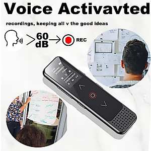 128GB Digital Voice Recorder with Playback, Small Voice Activated Recording Device for Lectures & Meetings, Bluetooth Noise Cancelling Audio Recorder Device, 18hrs Live Monitor with Earphones