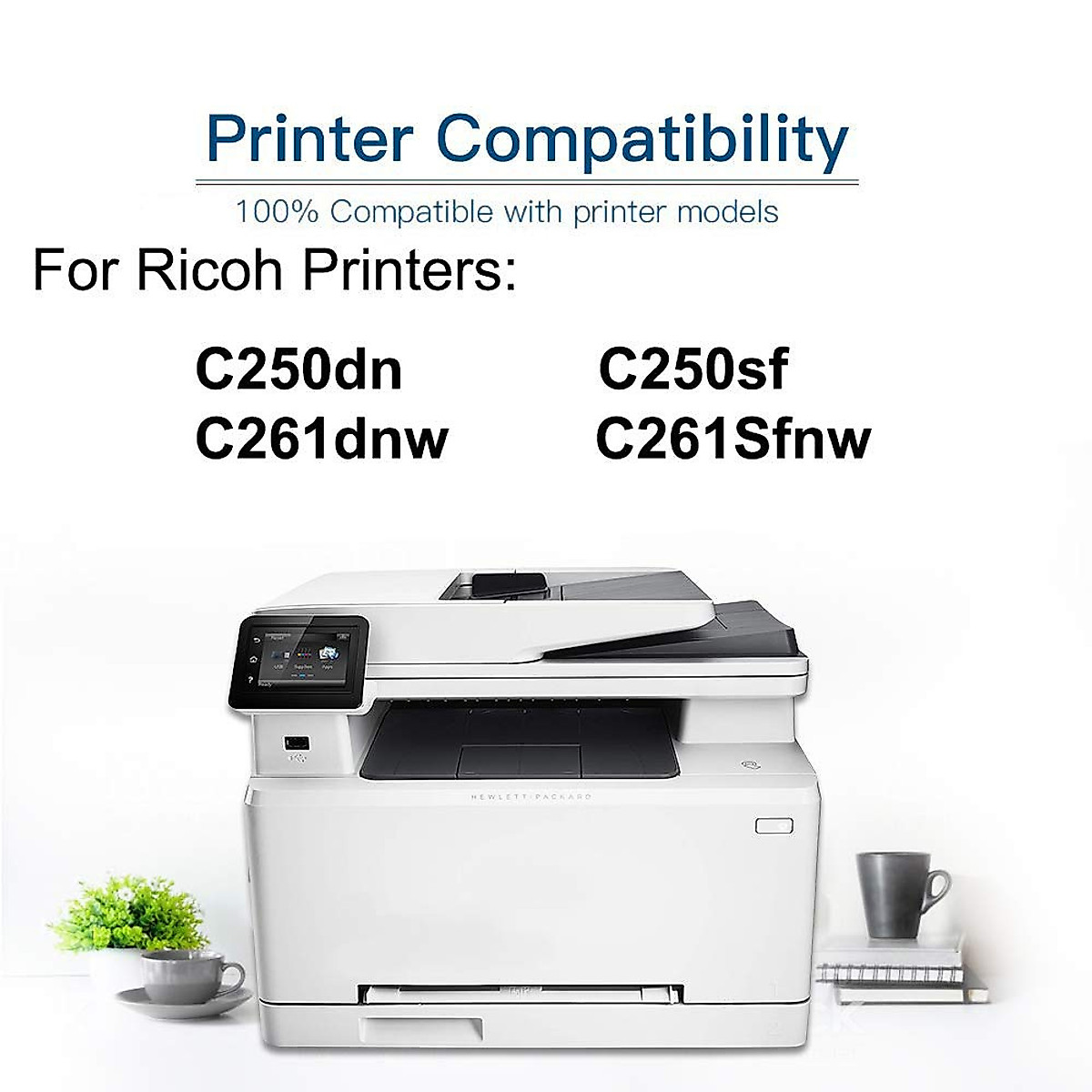 3-Pack (C+Y+M) Compatible SP C250 (407540 407542 407541) Laser Printer Toner Cartridge Used for Ricoh SP C250sf C261dnw C261Sfnw Printer (High Yield)