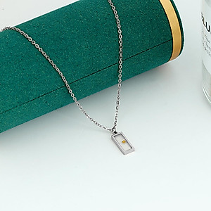 Haoze Miscarriage Gifts for Mothers Forget Me Not Seed Necklace Baby Loss Grief Sympathy Gift Child Loss Memorial Gifts Jewelry (Miscarriage Necklace-Rectangle-Silver)