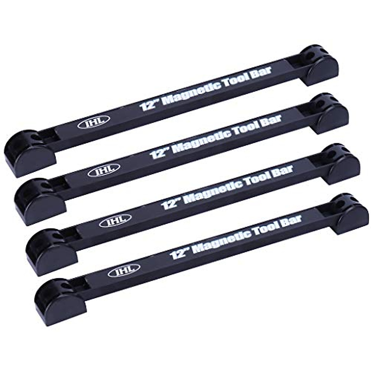 Inspired Home Living 12 Inch Magnetic Tool Holder 4 Pack - Heavy Duty Tool Organizer for Wall Mounting in Garage Workshop Workbench - Brackets Screws Drywall Anchors Hooks Included