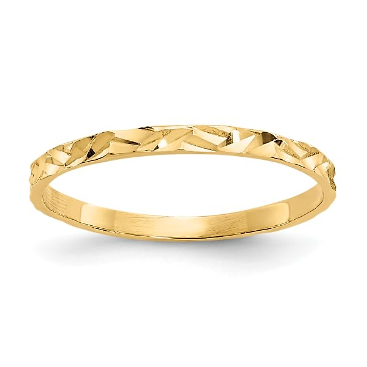 IceCarats 14K Yellow Gold Zig Zag Band Ring Size 3