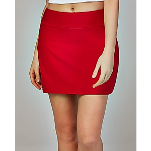 DEVOPS Women's 2-Pack Active Athletic Skort with Pockets Running Golf Workout Tennis Skirts (Small, Black/Red)