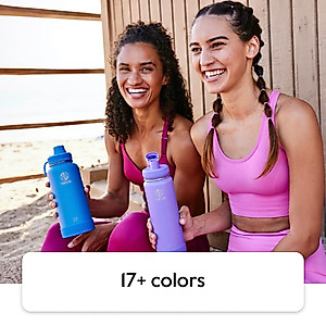 Takeya Actives Insulated Stainless Steel Water Bottle with Spout Lid Bundle (18 Ounce)