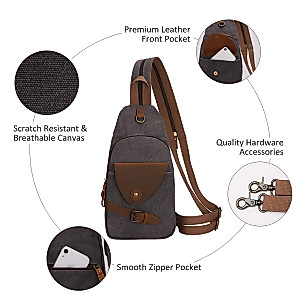 KL928 Canvas Sling Bag Crossbody Backpack Shoulder Casual Rucksack for Men Women