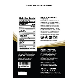 Terrasoul Superfoods Organic Raw Cashews, 4 Lbs (Pack of 2), Premium Quality for Snacking, Baking, and Culinary Creations