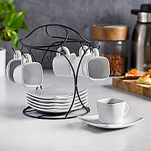 Gibson Home Gracious Dining Dinnerware, 13pc Cups Stand, White