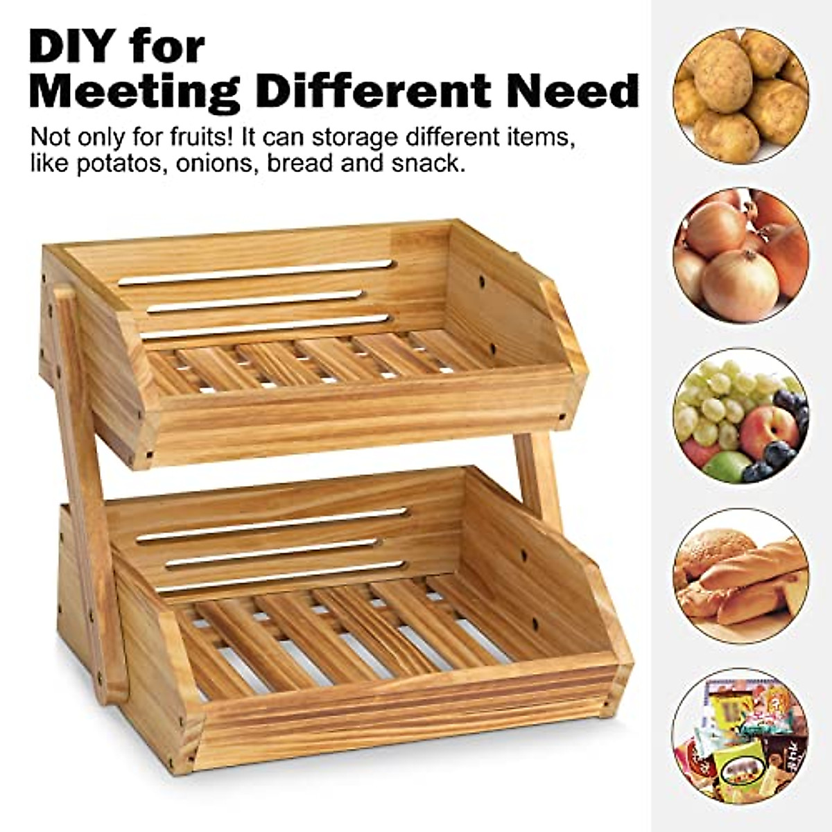 CALM COZY Fruit Vegetable Basket (Burnwood)