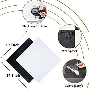 Vinyl Flooring Peel and Stick Floor Tile/Coverings 12in×12in Easy to Install and Waterproof for Bathroom and Kitchen (10 PCS, Black and White)