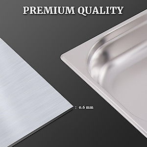 Hakka 1/3 Size Hotel Pans 2.5inch Deep Stainless Steel Small Steam Table Pans 6Pack Commercial Gastronorm Catering Food containers for Restaurant, Hotel, Buffet,Party