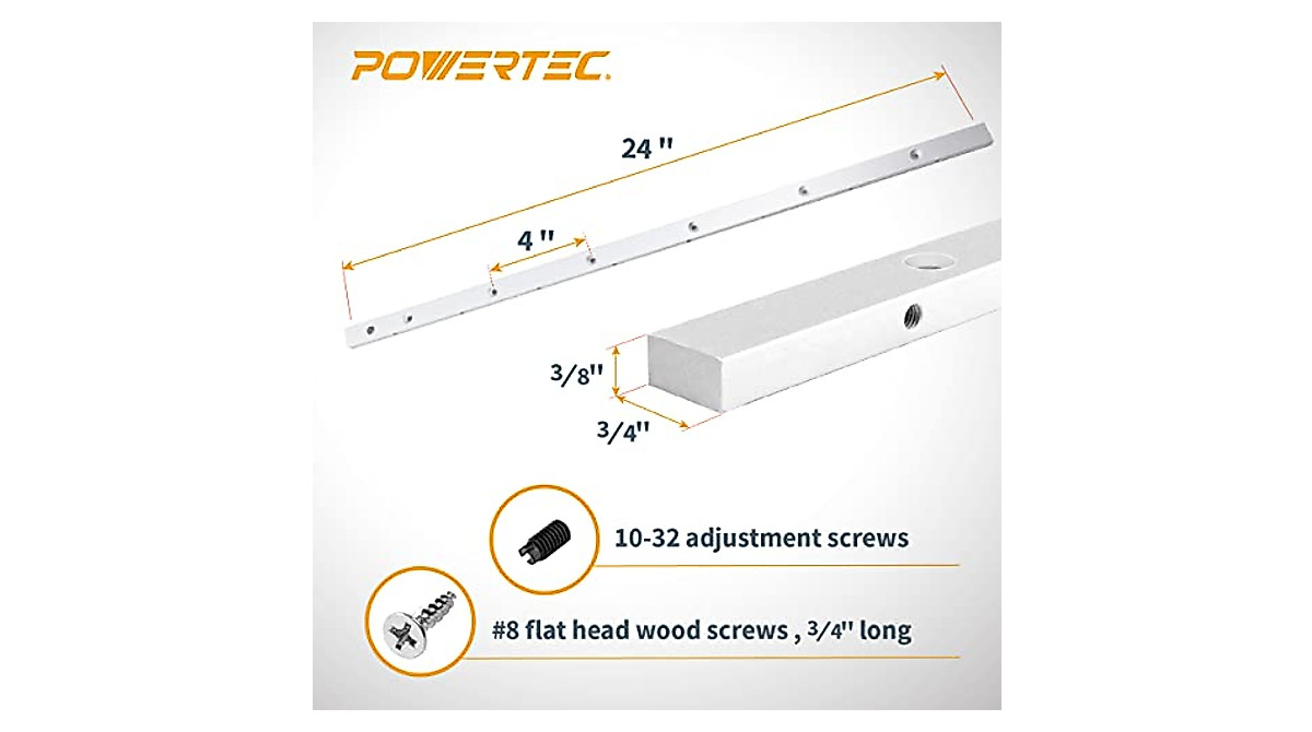 POWERTEC 71519-P2 24" Miter Bar for Woodworking Tools | Precise Fit