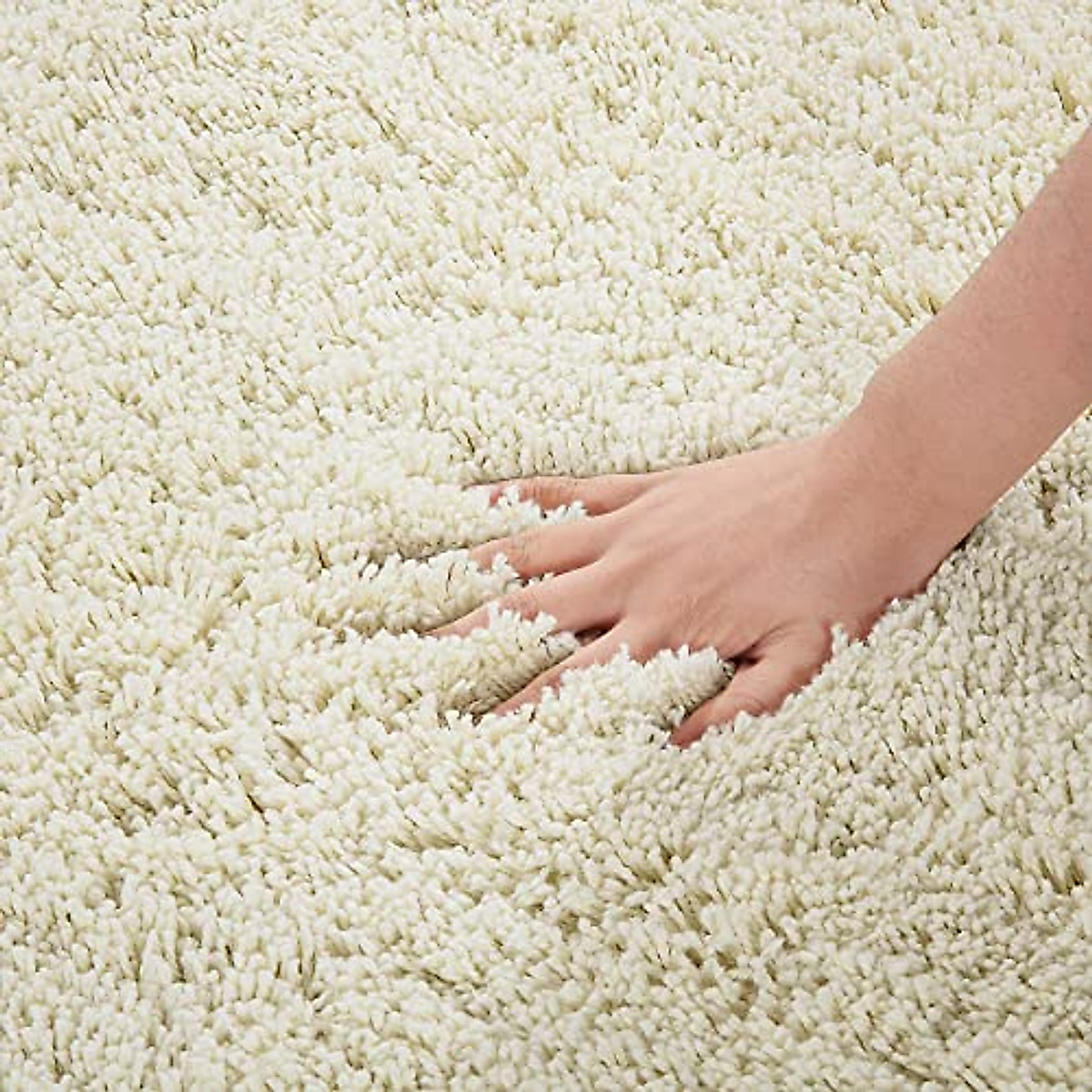 HOMBYS Shag Area Rug 8'x10' for Living Room Bedroom, Solid Plush Non-Shedding Rugs for Dining Room Entryway, Thick Soft Mordern Rectangular Carpet Home Decoration