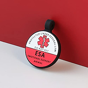 MYLUCKYTAG Emotional Support Animal (ESA) Tag, QR Code Silicone Pet ID Tag Dog Cat Tag, Online Pet Profile, Pet Location Alert Email, Digital Pet Tag, Quiet Tag, Collar Tag, Engraved Pet Tag