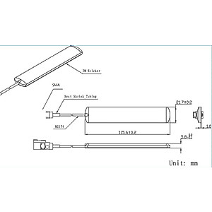 WiFi Antenna WiFi, WiMAX and Bluetooth Rectangular Shape Adhesive Mount