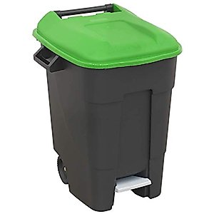Sealey BM100PG Refuse Foot Pedal 100L-Green Wheelie Bin, Capacity 100L, 595mm x 570mm x 765mm, Green