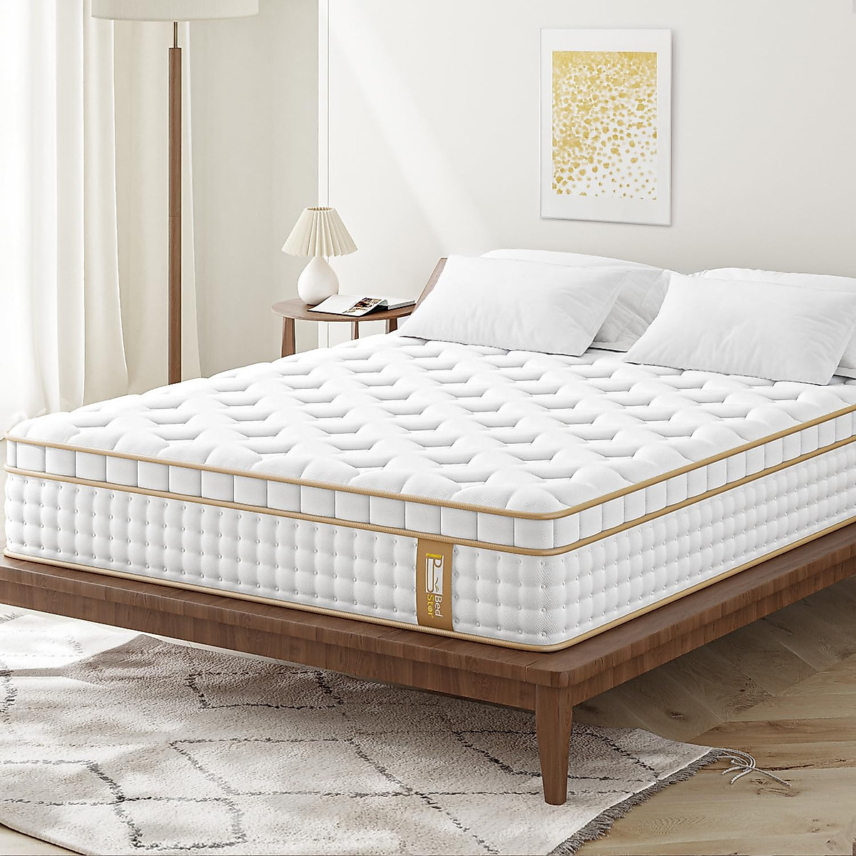 BedStory Queen Mattress, 12 Inch Hybrid Mattress with Gel Memory Foam Pocket Spring Motion Isolation Pressure Relief Medium Feel Queen Size Mattress CertiPUR-US