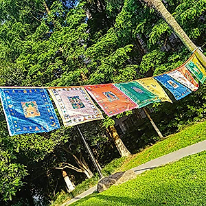 Tibetan Buddhist Prayer Flags Outdoor Meditation Flag-Traditional Pattern 40pcs Satin Wind Horse Lungta Prayer Flags,11x14 inches