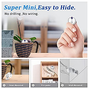 Mini Spy Hidden Camera 4K Indoor Small WiFi Wireless Nanny Cam Home Security Cameras Tiny Office Secret Surveillance Cams with 100 Days Standby Phone APP Human Detection Auto Night Vision (White)