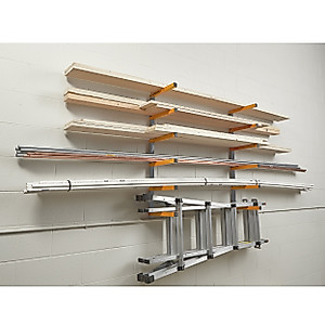 Bora Portamate Speedhorse Sawhorse Pair (PM-4500T, Orange) and Bora Wood Organizer and Lumber Storage Metal Rack (PBR-001)