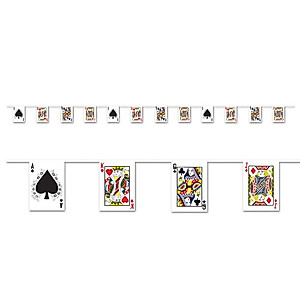 Beistle 54167 Playing Card Pennant Banner, 7-Inch by 12-Feet