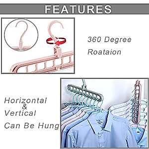 Magic Space Saving Clothes Hangers with Pack of 8 Standard Hangers with 9 Holes Space Saving Hangers, Multifunctional Closet Organizers and Storage, Foldable Closet Storage Coat Hangers for Clothes