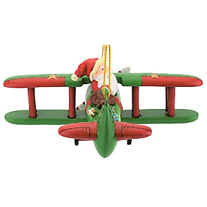 Tree Buddees Large Funny Aviator Santa Flying Plane Losing Presents Christmas Ornaments