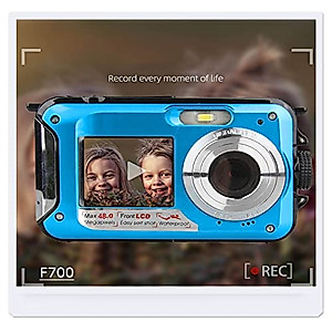 TOUMENY Waterproof Digital Camera, Full Hd 2.7K 48Mp16X Digital Zoom Video Recorder, Self-Timer Dual Screen