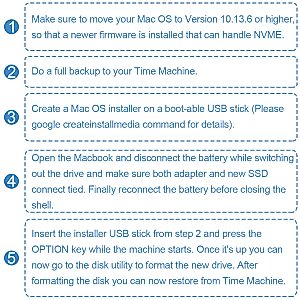 DKARDU NGFF M.2 nVME SSD Adapter Card for MacBook, Upgrade for MacBook 2013-2017 Convert, M.2 PCI-e NVME SSD Replace for MacBook SSD MZ-JPU128T/SD6PQ4M-128G, 2 PCS