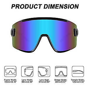 Karsaer Vision Big Shield Wraparound Sunglasses Rave for Men Women Neon Sun Visor Glasses Cycling Ski Shades 80s 90s
