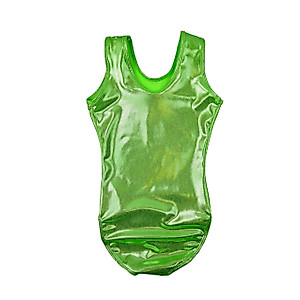 Sookie Active Metallic Sheen Classic Tank Leotard (Lime Mint, Youth 6-8)