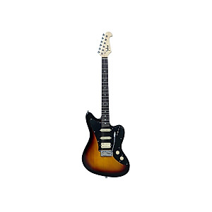 Monoprice Indo Series 6 String Basswood-Body Electric Guitar, Right, Sunburst (625882)