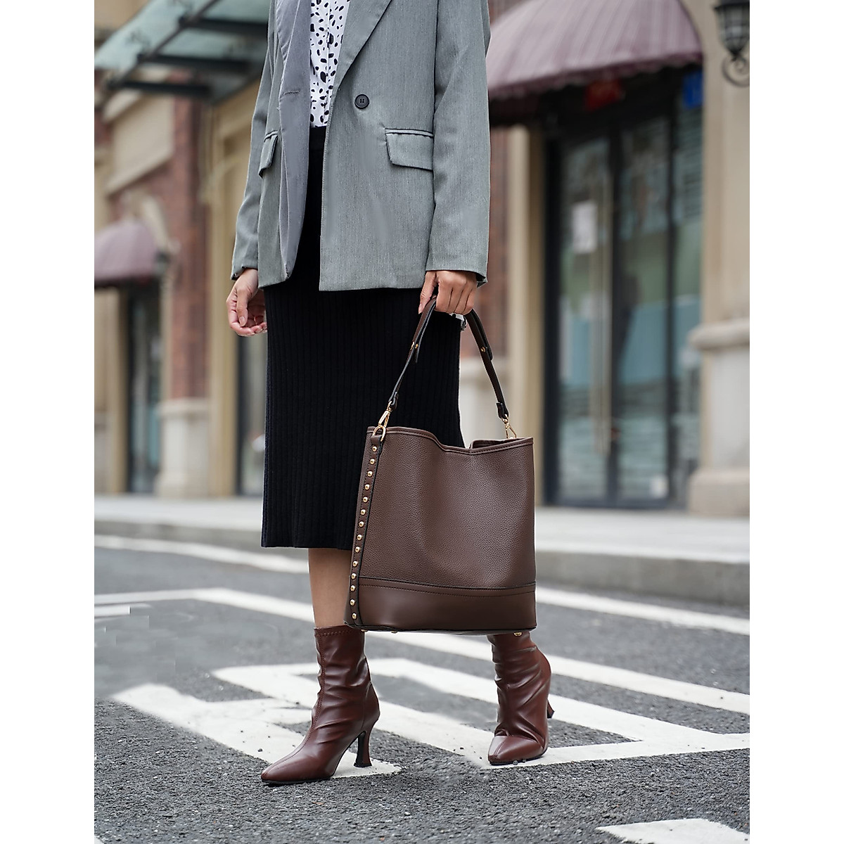 MKF 3-PC Set, Hobo bag, messenger Crossbody for Women - Removable Adjustable Strap - Vegan Leather Wristlet Purse