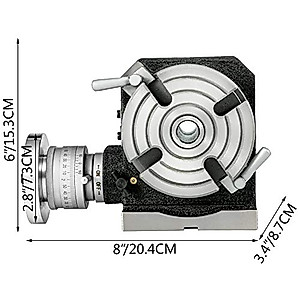 BestEquip Rotary Table 4inch(100mm) Horizontal Vertical Milling Table 2/5inch(10mm) 4-Slot Milling Rotary Table MT-2 Rotary Table for Milling with Indexing Plate Set for Precision Milling Drilling