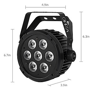 OPPSK LED Par Stage Light - RGBWA 70W 7LED Stage Par Light Sound Activated Auto Play by Remote & DMX Control Uplighting for Events Birthday Wedding Party Church Music Live Show Concert DJ Lighting