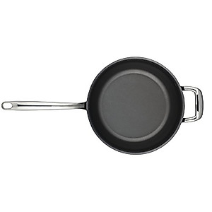 Breville Thermal Pro Hard Anodized Nonstick Sauce Pan/Saucepan/Saucier with Lid and Helper Handle, 4 Quart, Gray