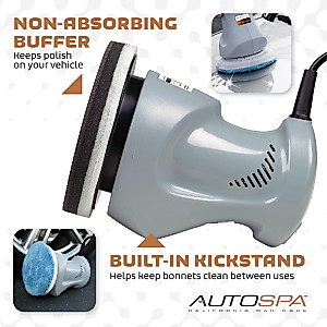 AutoSpa 94000AS Random Orbital 6" 120V Automotive Polisher with 2 Bonus Bonnets