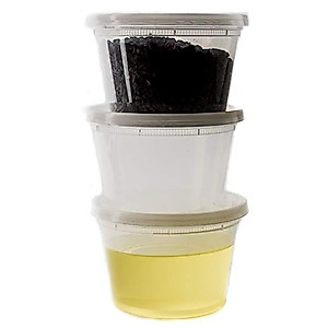 Heavy Duty Food Storage Containers with Lids - Leakproof Deli Containers with Lids - Soup, Slime, Meal Prep Containers, Take Out, Stackable, Microwavable, Dishwasher Safe, Freezer Safe, BPA Free (32, Round, 24, 745808023874)