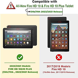 AVAWO Kids Case for Fire HD 10 & Fire HD 10 Plus Latest Model Tablet (13th/11th Generation 2023/2021 Release), with Shoulder Strap, Lightweight Shockproof Handle, Black